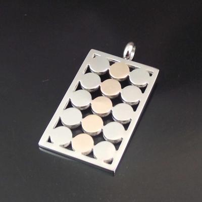 China 316L Stainless Steel Rectangle Square Shaped Necklace Pendant LPS0230-3 for sale