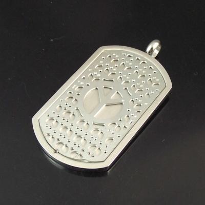 China 316L Stainless Steel Rectangle Square Shaped Necklace Pendant LPS0228 for sale