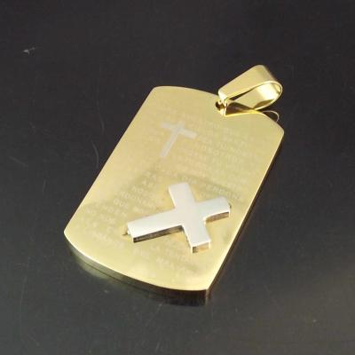 China 316L Stainless Steel Rectangle Square Shaped Necklace Pendant LPS0229 for sale