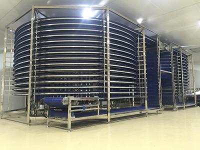 Cina Trasportatore di raffreddamento di spirale di rimozione delle scorie di pulizia a vapore di industria alimentare in vendita