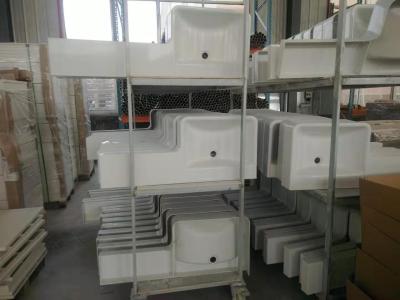 China lightweight SMC wall panels SMC P-Type One-Piece Wash Basin one-piece molded SMC vanity basin for sale