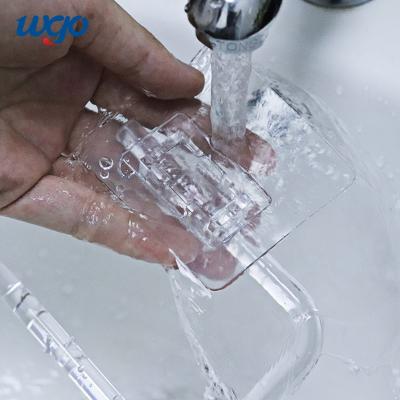 China Self Adhesive Wall Mount Bathroom Sets Clear Toilet Paper Roll Holder Stand for sale