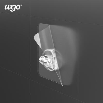 Cina Il bastone appiccicoso trasparente del fermaglio di WGO sull'adesivo del supporto della scopa della parete dello scaffale della doccia aggancia chiaro/argento in vendita