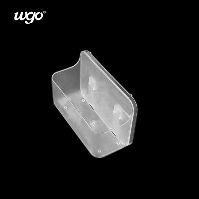 China 4-5kg Patented Adhesive Cup Shower Caddy 180mm Clear Bathroom Wall Mounted Shelf for sale