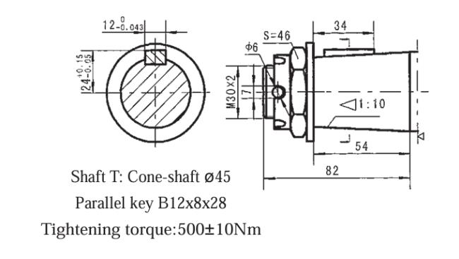 BMT-315 Hydraulic Motor dimensions diagram