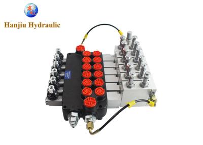 China P80 Electric Hydraulic Directional Control Valves 6 Spools 3 Way Spring Return Control Valve for sale