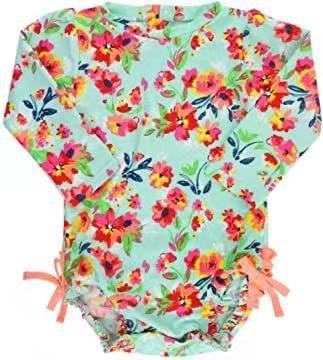 China OEM  Baby/Toddler Girls Long Sleeve One Piece Swimsuit with UPF 50+ Sun Protection for sale