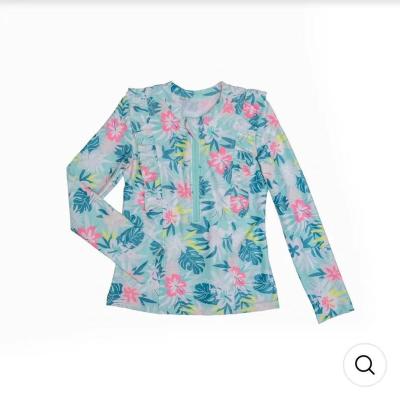 China Private Label OEM Custom Long Sleeve Floral Children Swimwear for sale