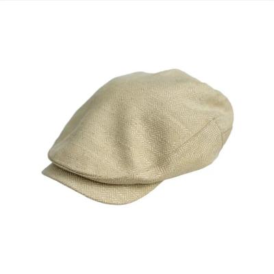 China Hot Sale Wool Retro Artist Hat Ear Muff British Classic Vintage Linen Plain Hard Newsboy Beret Caps Hat For Men for sale