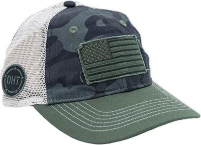 China Custom Logo Grove Vintage Snapback American Flag Baseball Cap (Olive CAMO) for sale