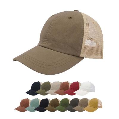 China New Fashionable Comfortable Sunscreen Mesh Hat Multi Color Breathable Outdoor Adjustable Baseball Hat Men And Women for sale