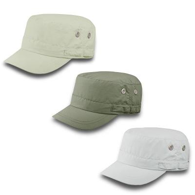China Fashion Military Caps Blank Plain Mesh Gorras Curved Brim Nylon Dad Hat Flat Top Military Cap With Custom Logo for sale