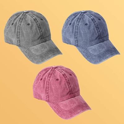 China Washed Plain Baseball Cap, Retro Adjustable Dad Hats Gift For Men/Women,Unstructured/Cotton for sale