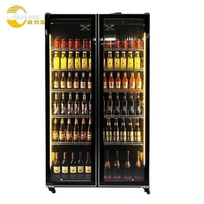 China Single Temperature Display Wine Fridge Glass Door Retail Beverage Refrigerator for sale