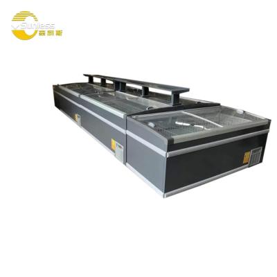 China Single Temperature Glass Lid Chest Freezer 600L - 1000L Glass Top Deep Freezer for sale