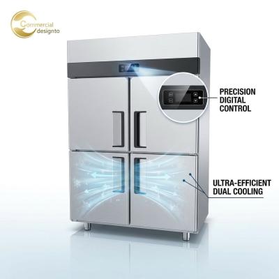 China Four Doors Commercial Refrigerator Freezer Upright Restaurant Refrigeration Equipment 900L for sale