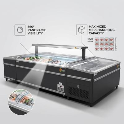 China Practical Hot Sale Supermarket Combination Island Display Fridge Refrigerator Showcase Deep Chest Freezers for sale
