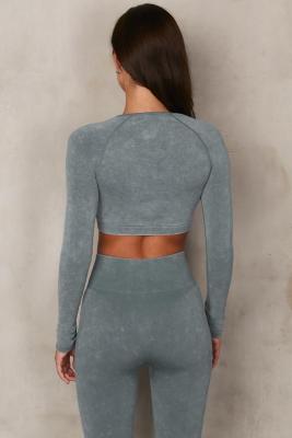 Cina L'yoga posteriore della palestra della chiusura copre il busto senza cuciture costolato del vestito 58cm di yoga in vendita