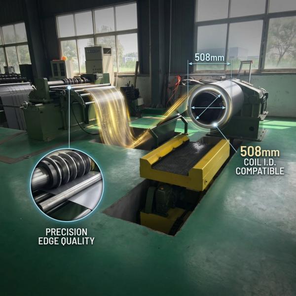 Quality Transformer Silicon Steel Slitting Machine 508mm Coil Inner Diameter Core Slitting Line for sale