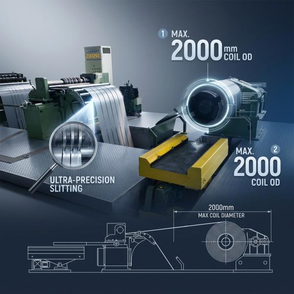 Quality Silicon Steel Slitting Machine 2000mm Coil Outer Diameter Transformer Core Slitter ZJX1250 for sale
