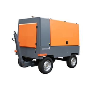 China Mobile Diesel Engine Portable Screw Air-Compressors 4 Wheels Screw Type Diesel Air Compressor for mining for sale