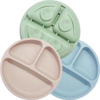 China Multiscene Harmless Silicone Dinnerware Set Suction Plates Food Grade for sale