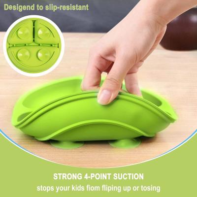 China Lightweight Silicone Dinnerware Set Bib And Plate Adjustable For Toddler for sale