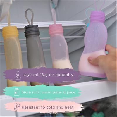 Cina il congelatore riutilizzabile del latte materno del silicone 9oz insacca il bene durevole Spillproof in vendita