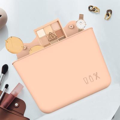 Cina La borsa di trucco del silicone di bellezza delle signore impermeabilizza riutilizzabile con lo zip in vendita