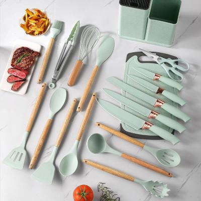 Cina 19Pcs Kitchen Utensil Set Facile da pulire utensili da cucina in legno, utensili da cucina per utensili da cucina non appiccicosi gadget da cucina in vendita