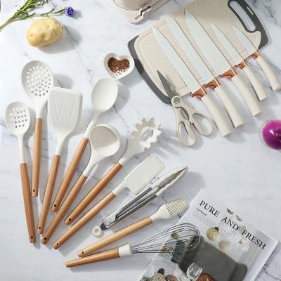 Cina 19Pcs Kitchen Utensil Set Facile da pulire utensili da cucina in legno, utensili da cucina per utensili da cucina non appiccicosi gadget da cucina in vendita