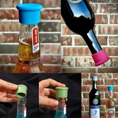 Cina Tappi per vini in silicone copribottiglie di birra riutilizzabili tappi per bottiglie di vino copribottiglie di vino risparmiatore di vino regali sigillatore copri facili da pulire in vendita
