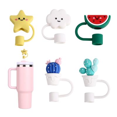 Cina Topper di paglia da fiore in silicone coperture e tappi riutilizzabili per paglie da 9-10 mm adatti a Stanley 30 e 40 oz Stambler Stanley Cap Cap in vendita
