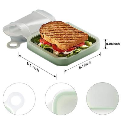 China Microwave And Dishwasher Safe Silicone Sandwich Container For Lunch Boxes Reusable Silicone Storage Bag Lunch Containers for sale