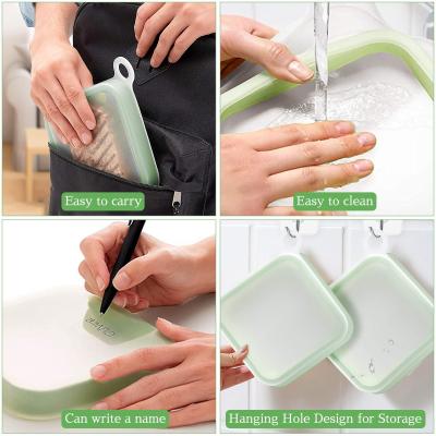 China Microwave And Dishwasher Safe Silicone Sandwich Container For Lunch Boxes Reusable Silicone Storage Bag Lunch Containers for sale