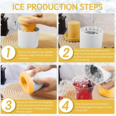 Cina Cylinder Silicone Ice Cube Mold Decompress Ice Lattice Press Type Mini Ice Maker Cup in vendita