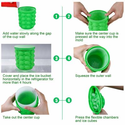 China Silicone Ice Bucket Ice Cup With Lid Easy Releaser Ice Cube Mold Ice Trays Ice Cube Maker For Cocktail Whiskey Beverages en venta