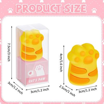 Cina Cat Paw Pencil Sharpener Manual Gift Mini Silicone Stationery For Kids Kawaii School Office Supplies in vendita