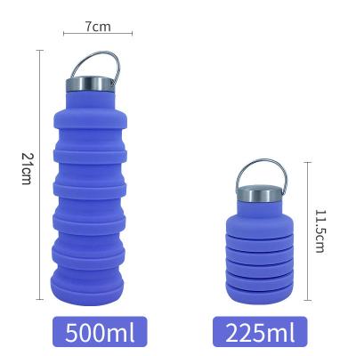 China Reuseable Collapsible Water Bottle BPA Free Silicone Foldable Water Bottles For Travel Gym Camping Hiking for sale