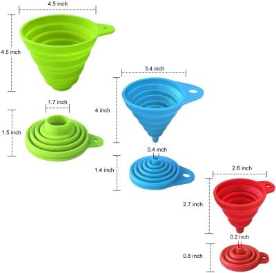 Cina Imbuto pieghevole del silicone del prodotto a perfetta tenuta della cucina per il trasferimento liquido della polvere in vendita