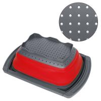China Silicone Collapsible Colander Strainer Over Sink Vegetable/Fruit Colanders Strainers (6Quart) With Extendable Handle for sale