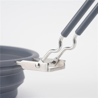 Cina Il giro fruttifica colapasta pieghevole del silicone con la maniglia BPA libera in vendita
