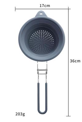Cina Il giro fruttifica colapasta pieghevole del silicone con la maniglia BPA libera in vendita