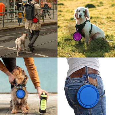 Cina Ciotola a perfetta tenuta pieghevole del cane del silicone, alimentatore ispessito dell'animale domestico del silicone in vendita