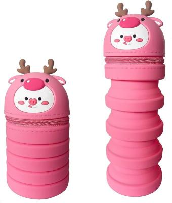 China Collapsible Silicone Pencil Box Easy To Clean Waterproof Stationery Supplies for sale
