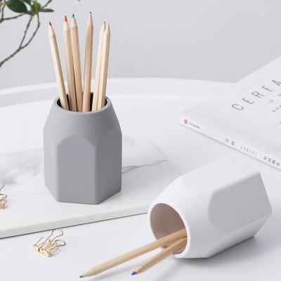 China Silikon waterdicht potloodhouder voor bureau eenvoudig modern minimalistisch make-up organisator school kantoorbenodigdheden voor thuiskinderen for sale