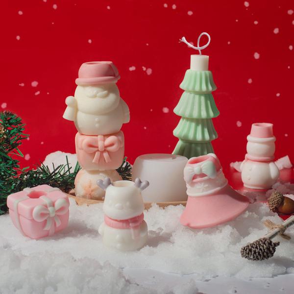 Silicone Christmas Mold for DIY Wax Candle Soap Art Craft Cake Chocolate Home Decor