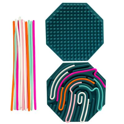China Silicone Sensory Activity Board For Kids Non-toxic 2in1 Double-Sided Design For Autism Sensory Fidget Toy for sale