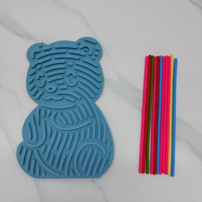 Cina 6 Colors Silicone Fidget Toy for Calming Focus and Stress Relief Sensory Activity Board in vendita