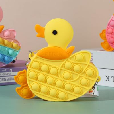China Pop Purse Bag For Kids Duck Popper Sensory Fidget Princess Toy Gifts ADHD Anxiety Stress Relief Crossbody Purse Bag for sale